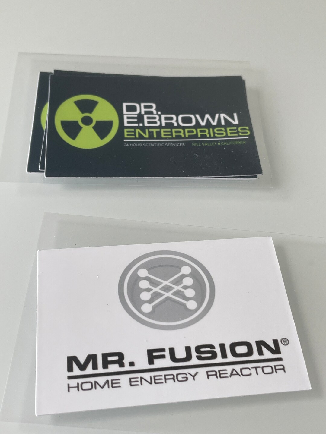Back to the Future Business Cards Dr. E. Brown Enterprises & Mr. Fusion ...