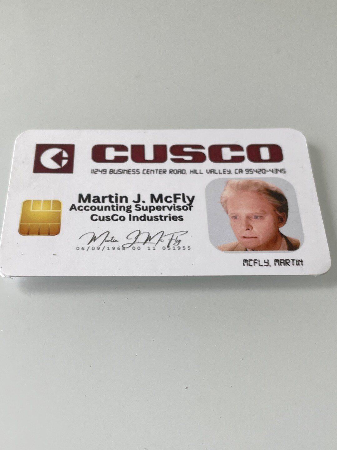 Back to the Future II Marty Mcfly Cusco Memorabilia Replica ID Card 3.3 ...