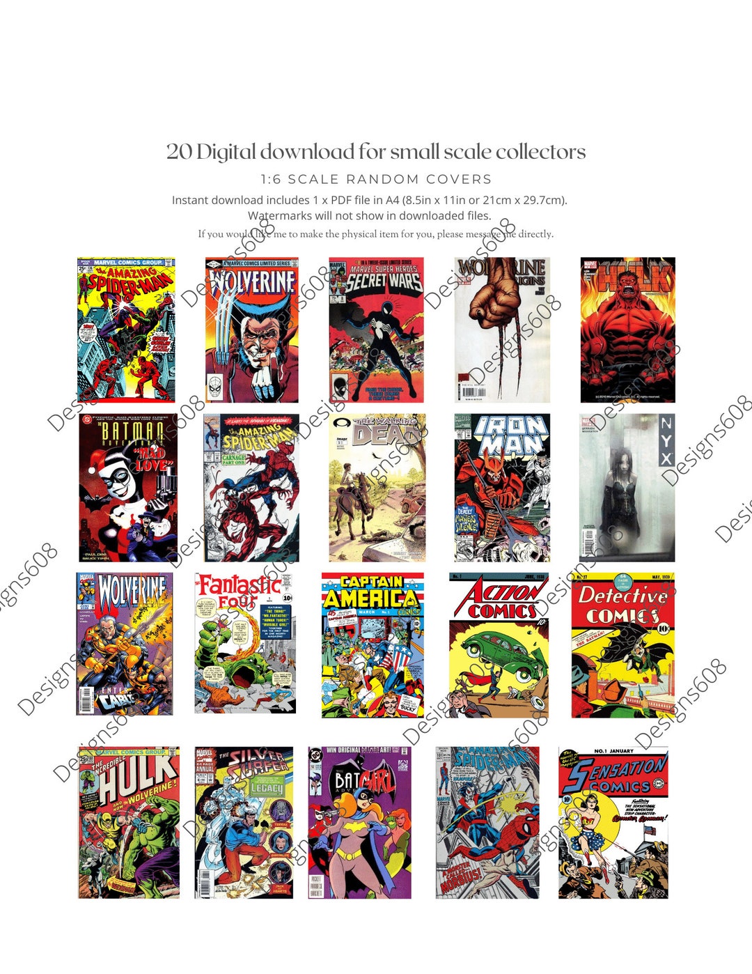 Miniature Scale Comics Book Front Covers Series 5 1:6 Scale 300dpi PDF ...