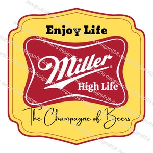 Beer Custom Made Miller High Life Beer, Laptop, Die-cut Sticker or ...