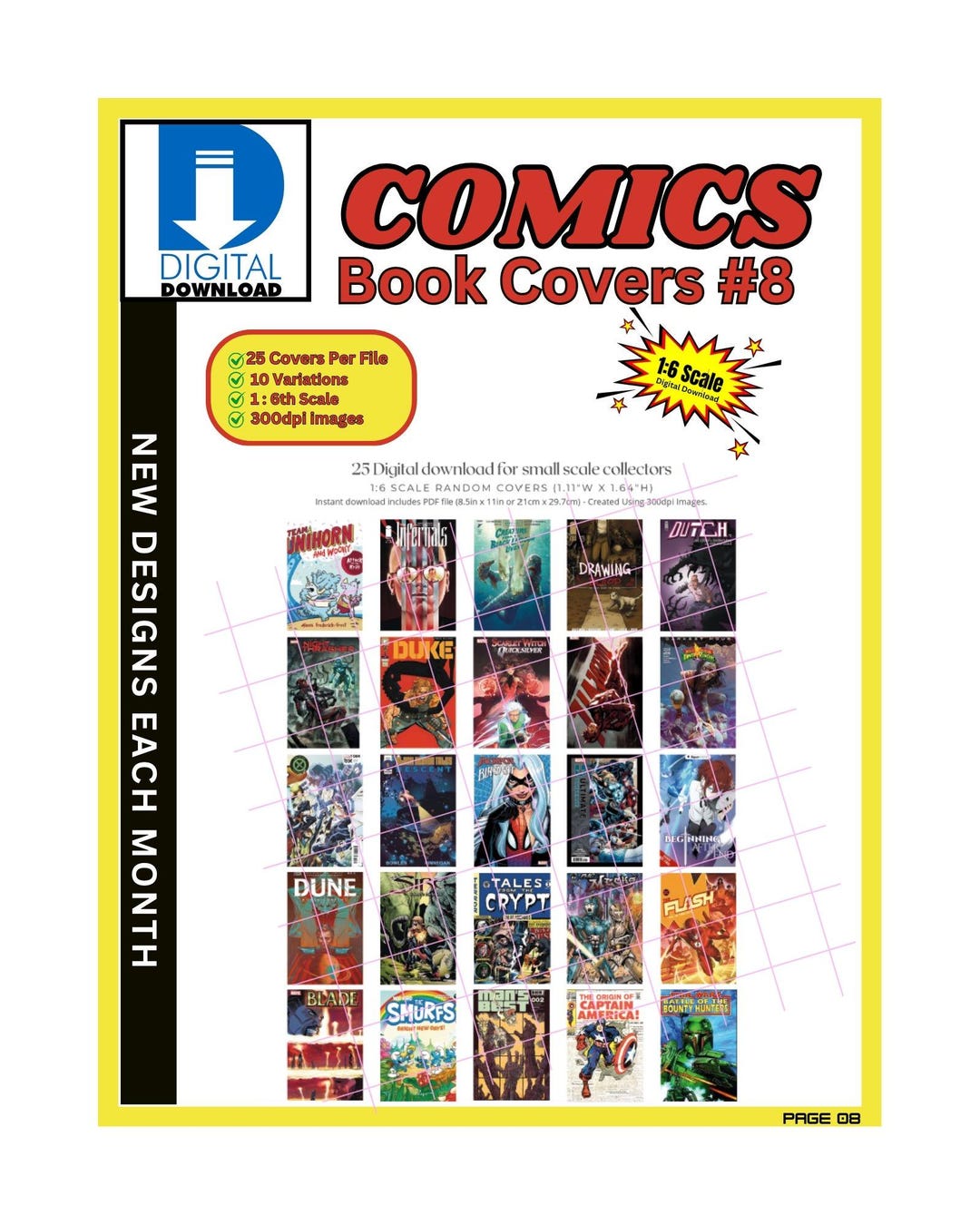 Miniature Scale Comics Book Front Covers Series 8 1:6 Scale 300dpi PDF ...