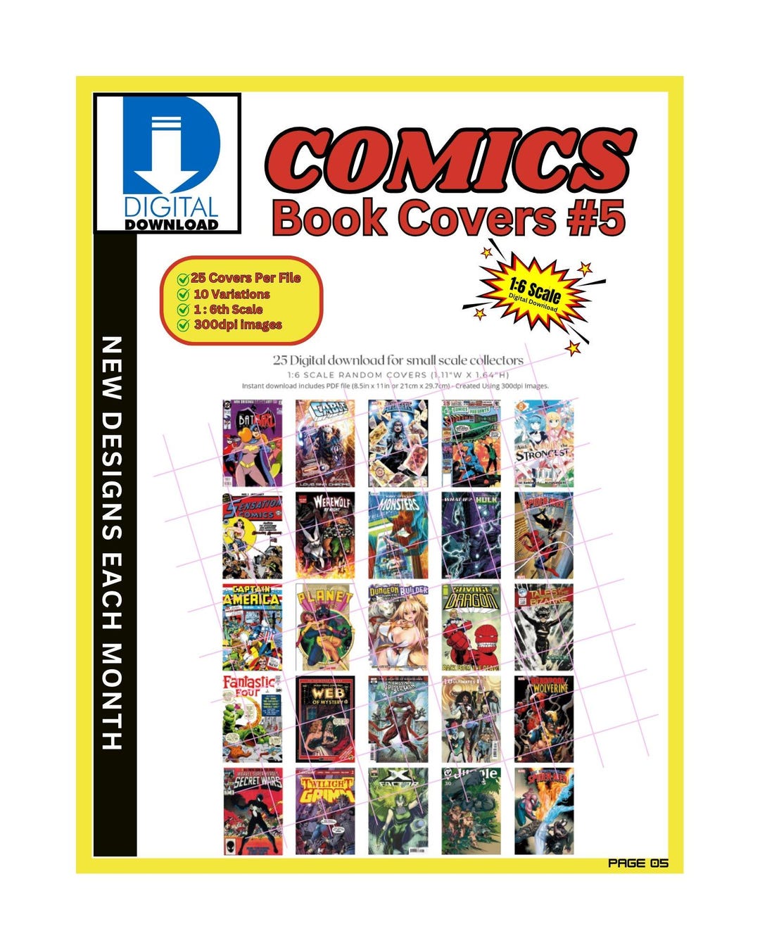 Miniature Scale Comics Book Front Covers Series 5 1:6 Scale 300dpi PDF ...