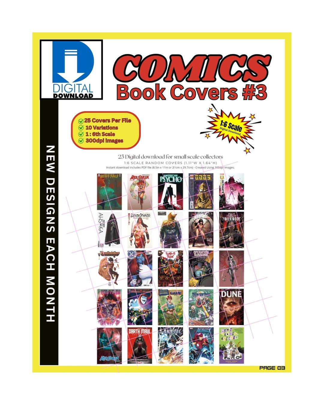 Miniature Scale Comics Book Front Covers Series 3 1:6 Scale 300dpi PDF ...