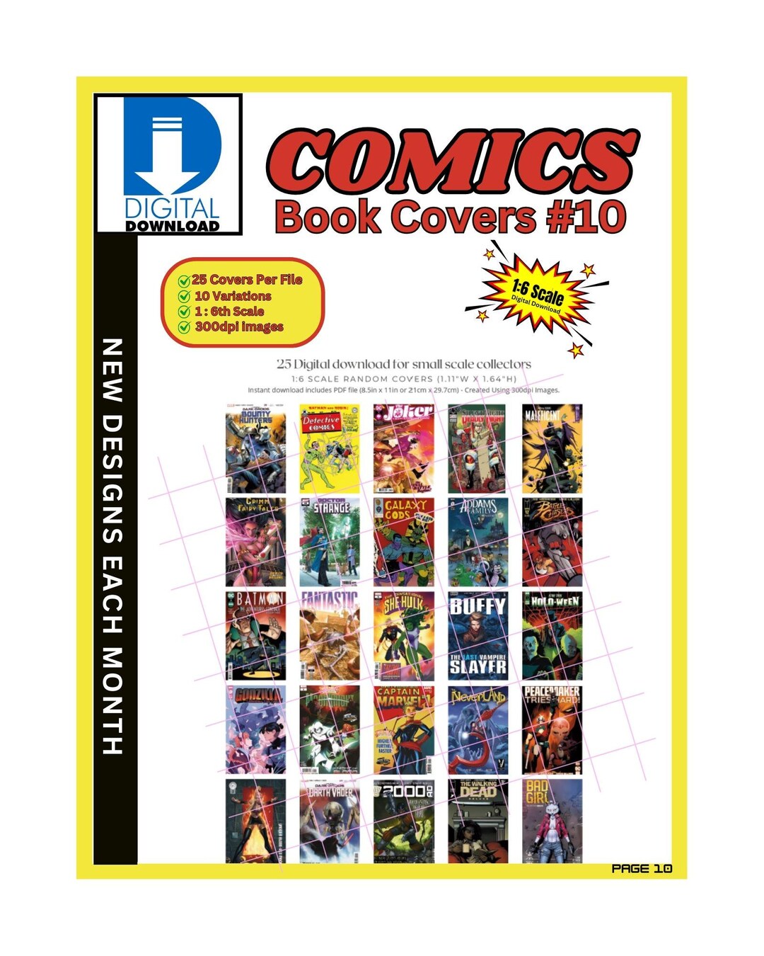 Miniature Scale Comics Book Front Covers Series 10 1:6 Scale 300dpi PDF ...