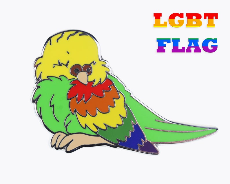 LGBT PRIDE PINS budgie Hard Enamel Pins - Etsy