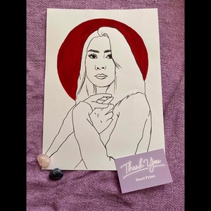 Mitski Line drawing // mitski print // minimalist portrait | Etsy