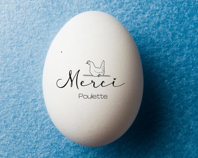 French Collection Egg Stamp Merci Poulette Merci Thank You Chicken ...