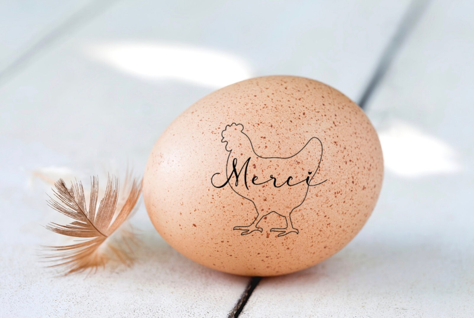 French Collection Egg Stamp Merci Poulette Merci Thank - Etsy 日本