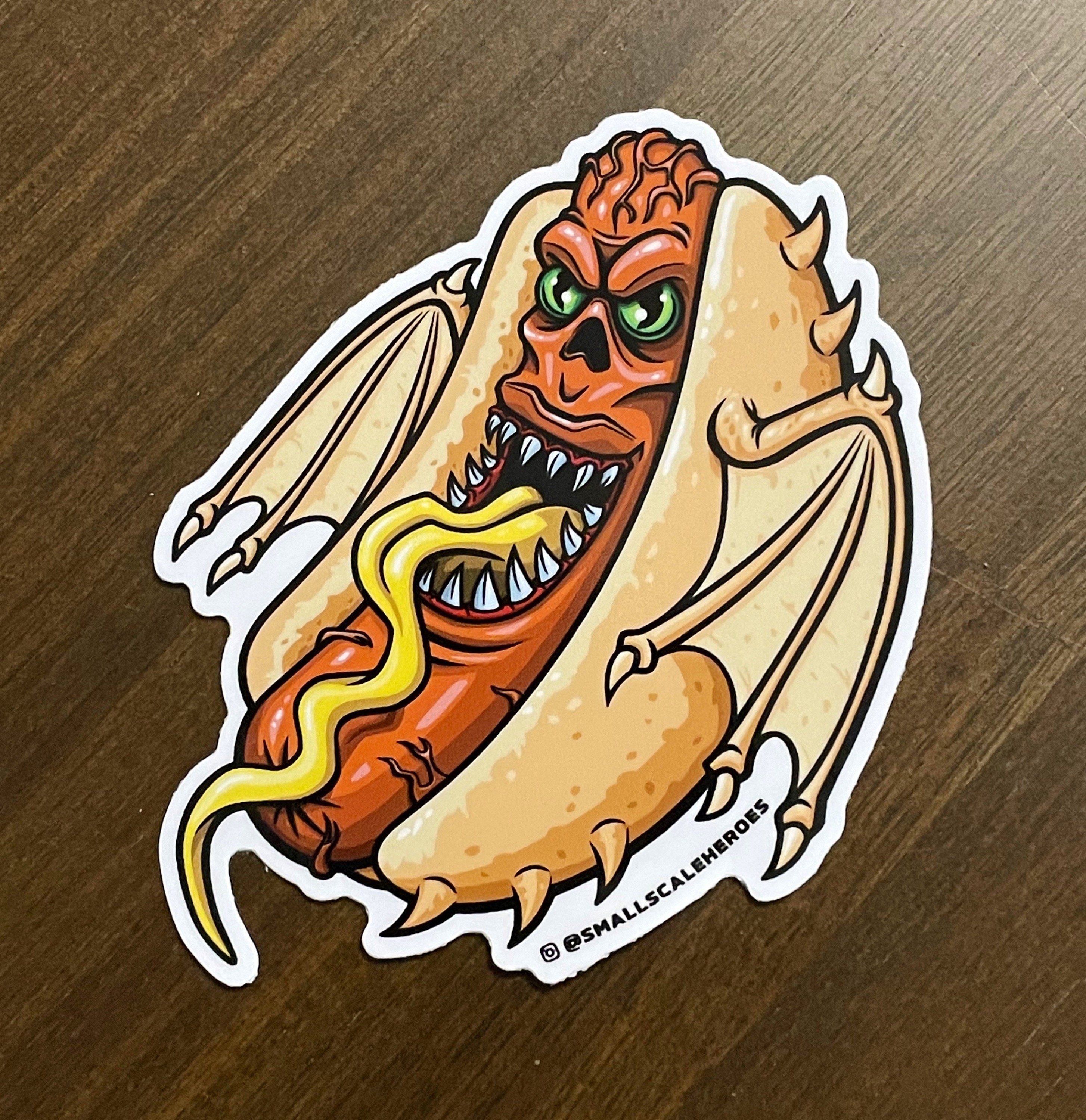 Hot Dog Monster Sticker - Etsy