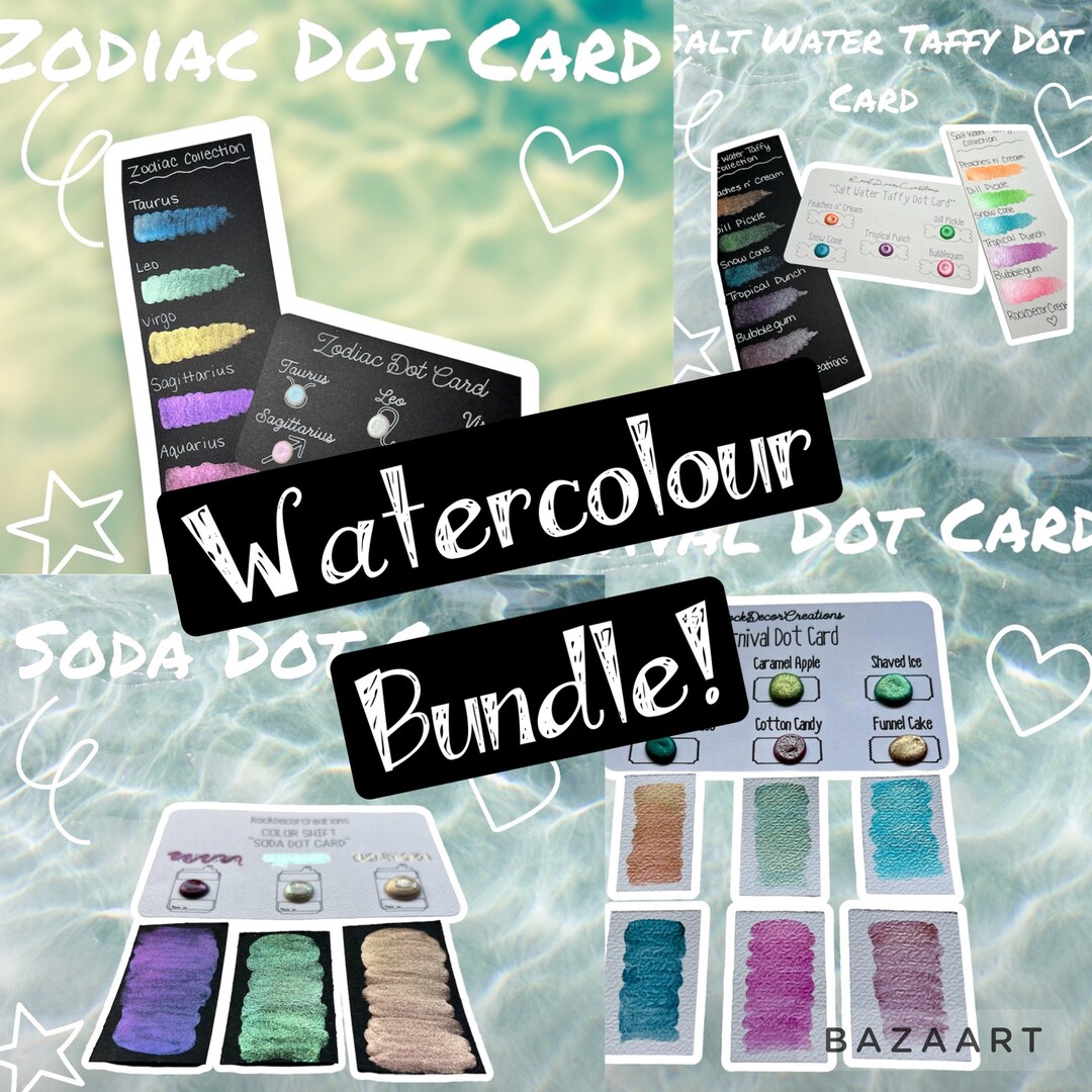 Watercolour Dot Card Sample Bundle / Watercolor Sample Dot Cards ...