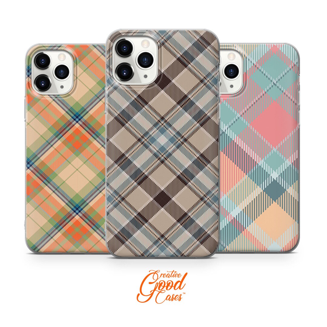 Plaid Phone Case: Fashion TPU Cover for iPhone & Samsung - Etsy
