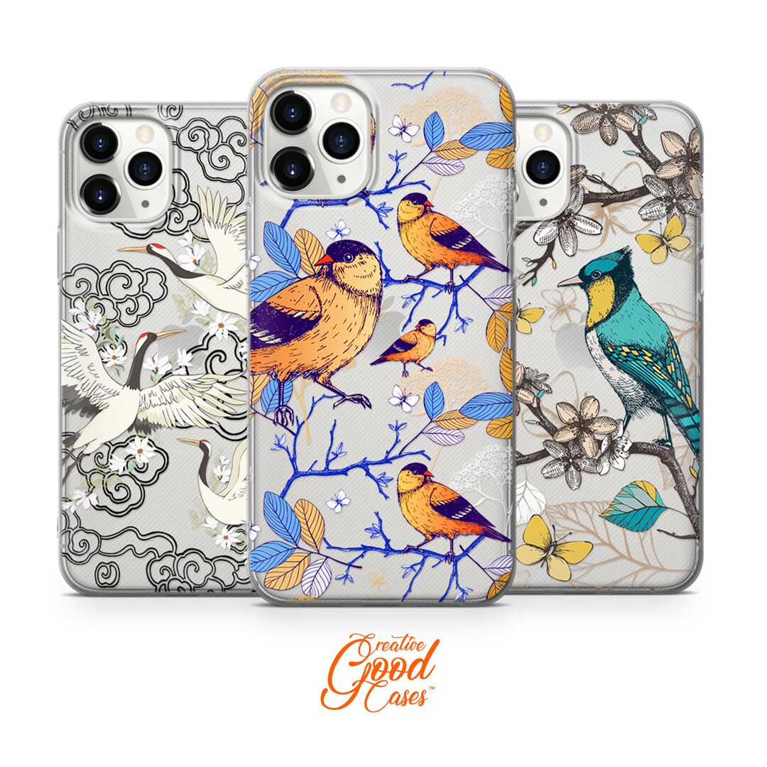 Japanese Art Bird Phone Case Fit for iPhone 15 Pro Max, 14 Plus, 13, 12 ...