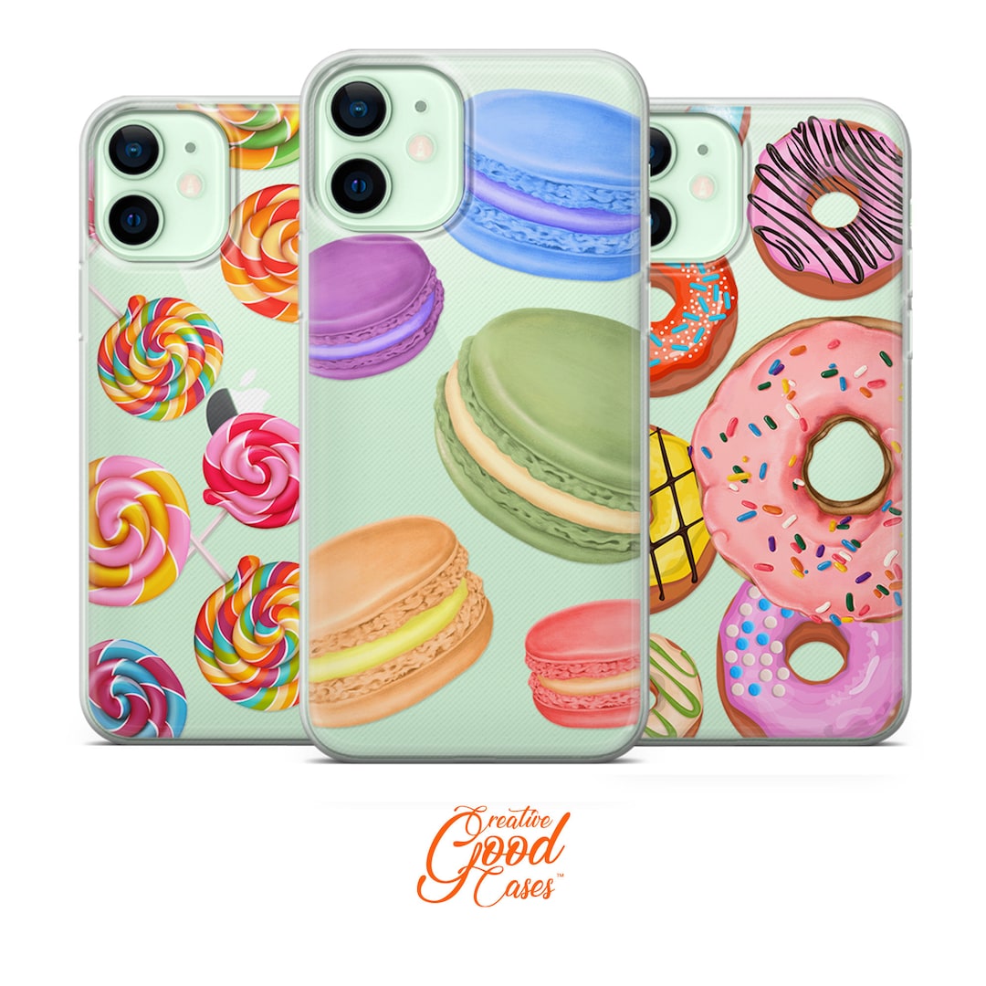 Sweet Candy Phone Case iPhone Doughnuts, Macaroon 15, 14, 13, 12, 12 ...