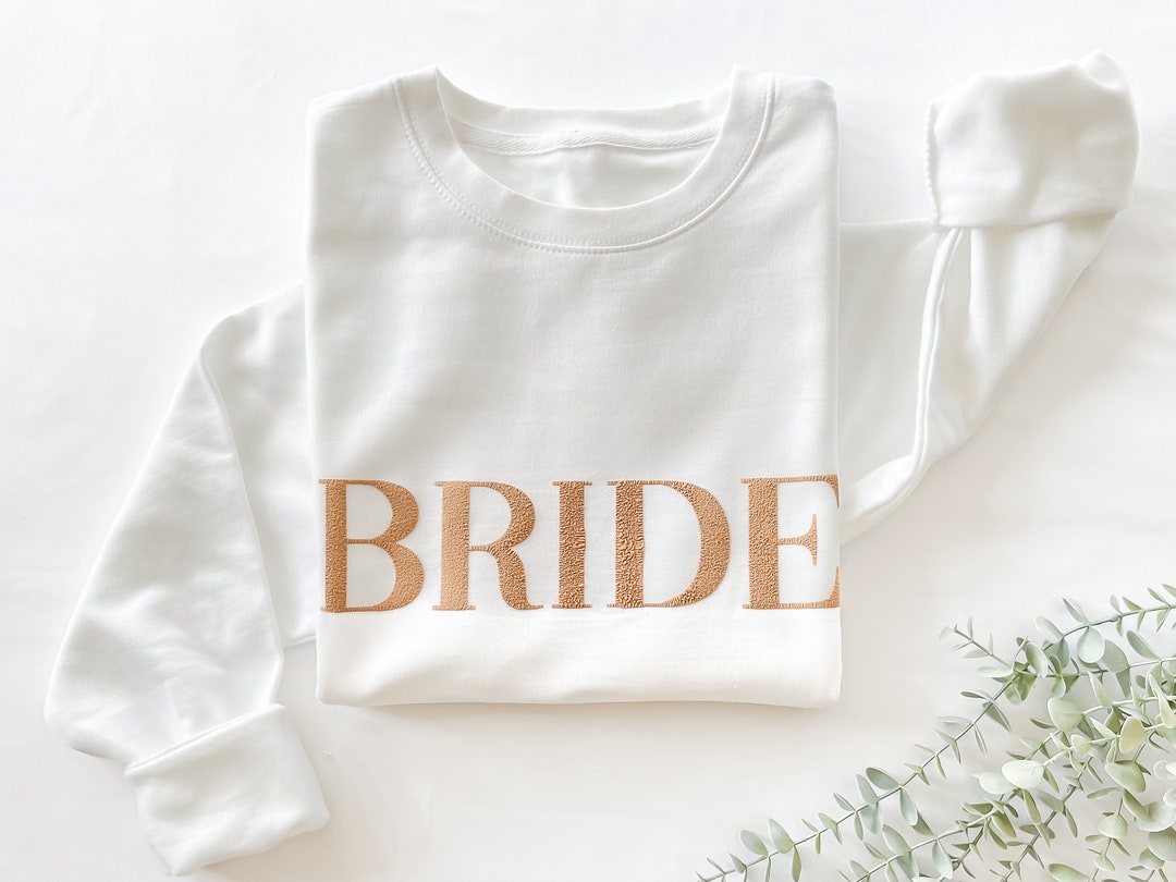Bride Embossed BRIDE White Sweatshirt Jumper Hen Party Brides Jumper ...