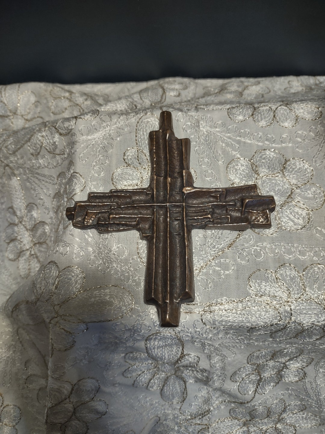 Vintage Brutalist Bronze Wall Crucifix Cross - Etsy