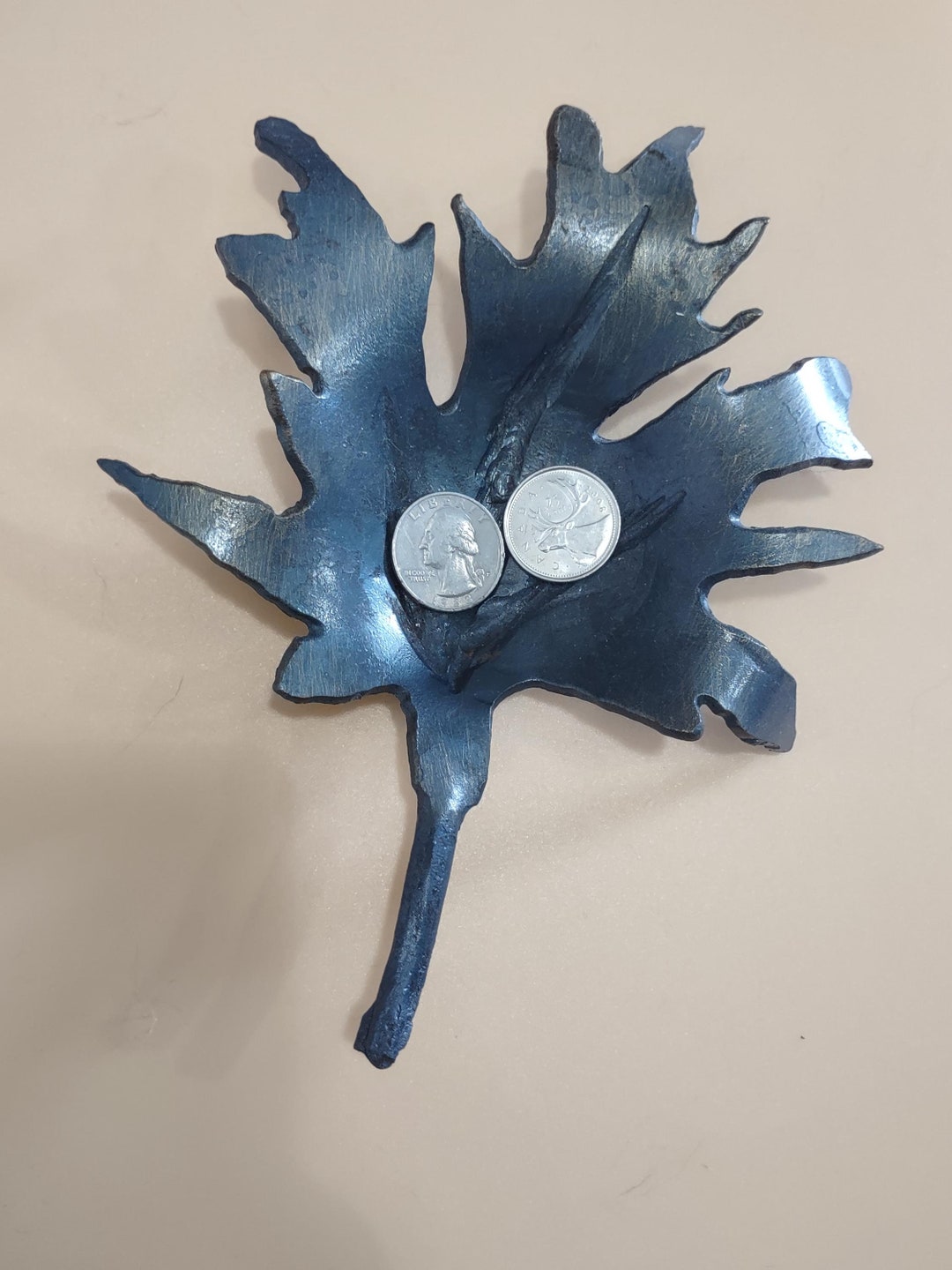 Blacksmith Forged Wrought Iron Maple Leaf Dish - Etsy