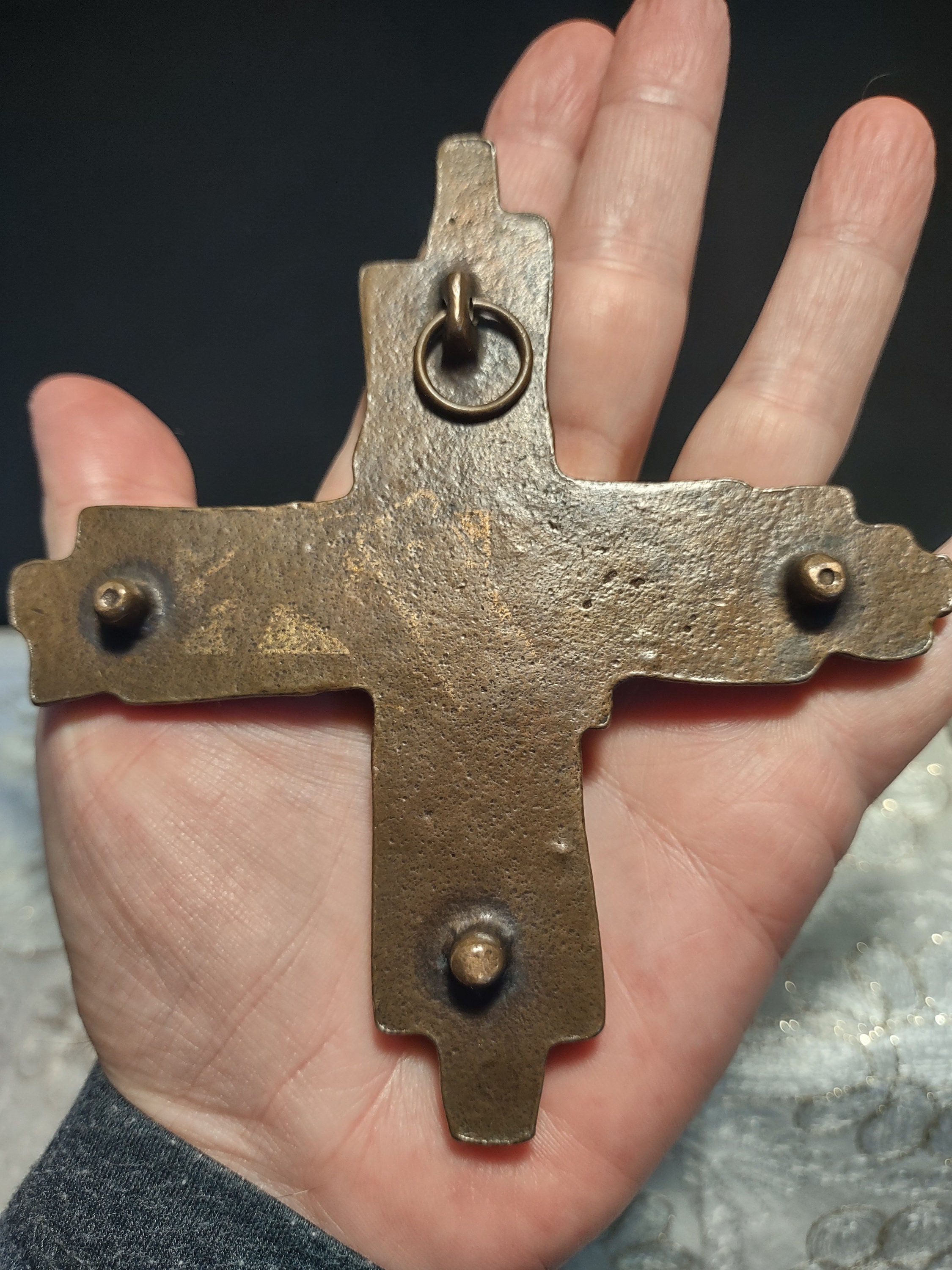 Vintage Brutalist Bronze Wall Crucifix Cross - Etsy