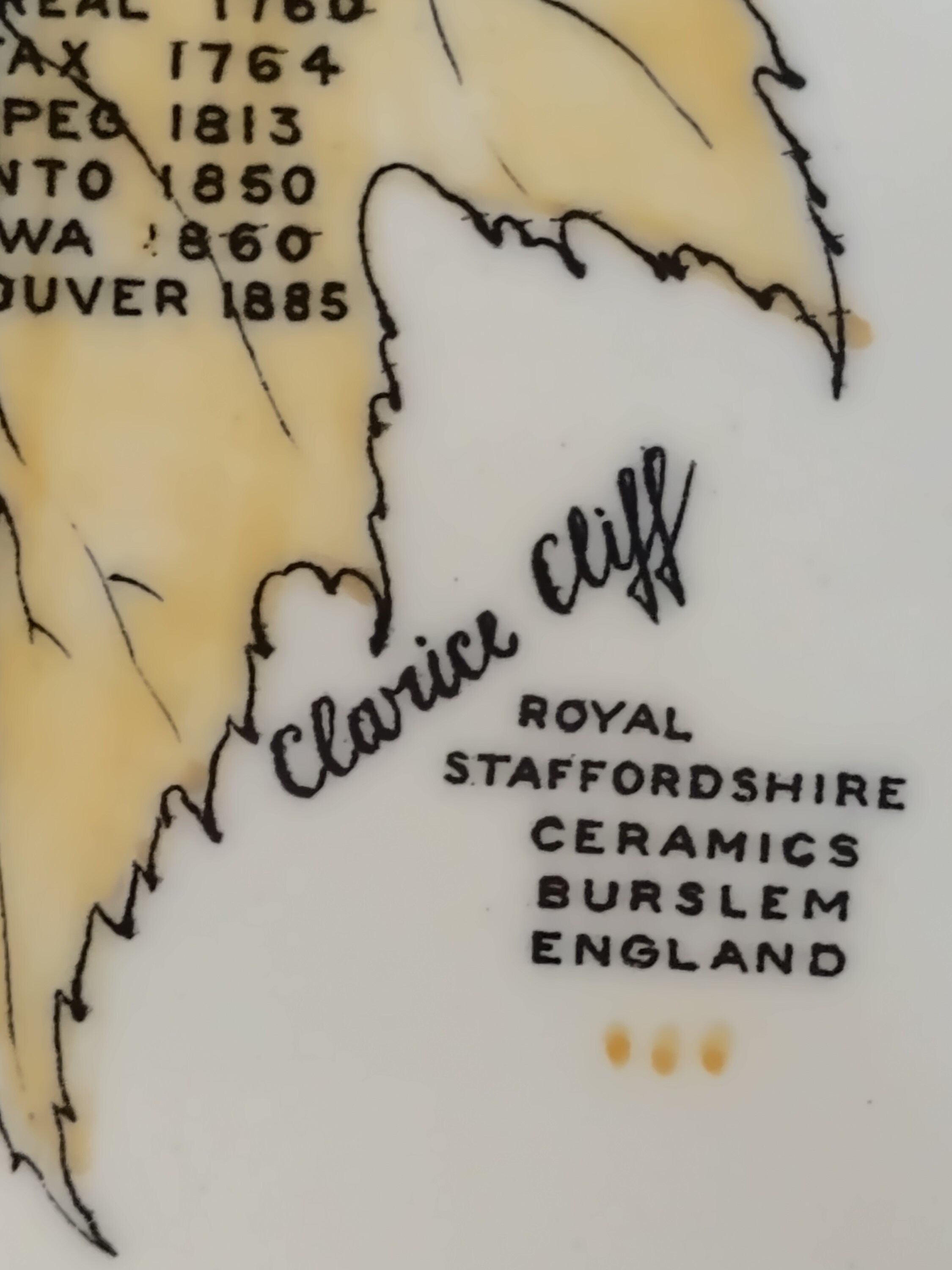 Clarice Cliff Confederation Series Canada, Clarice Cliff Royal ...