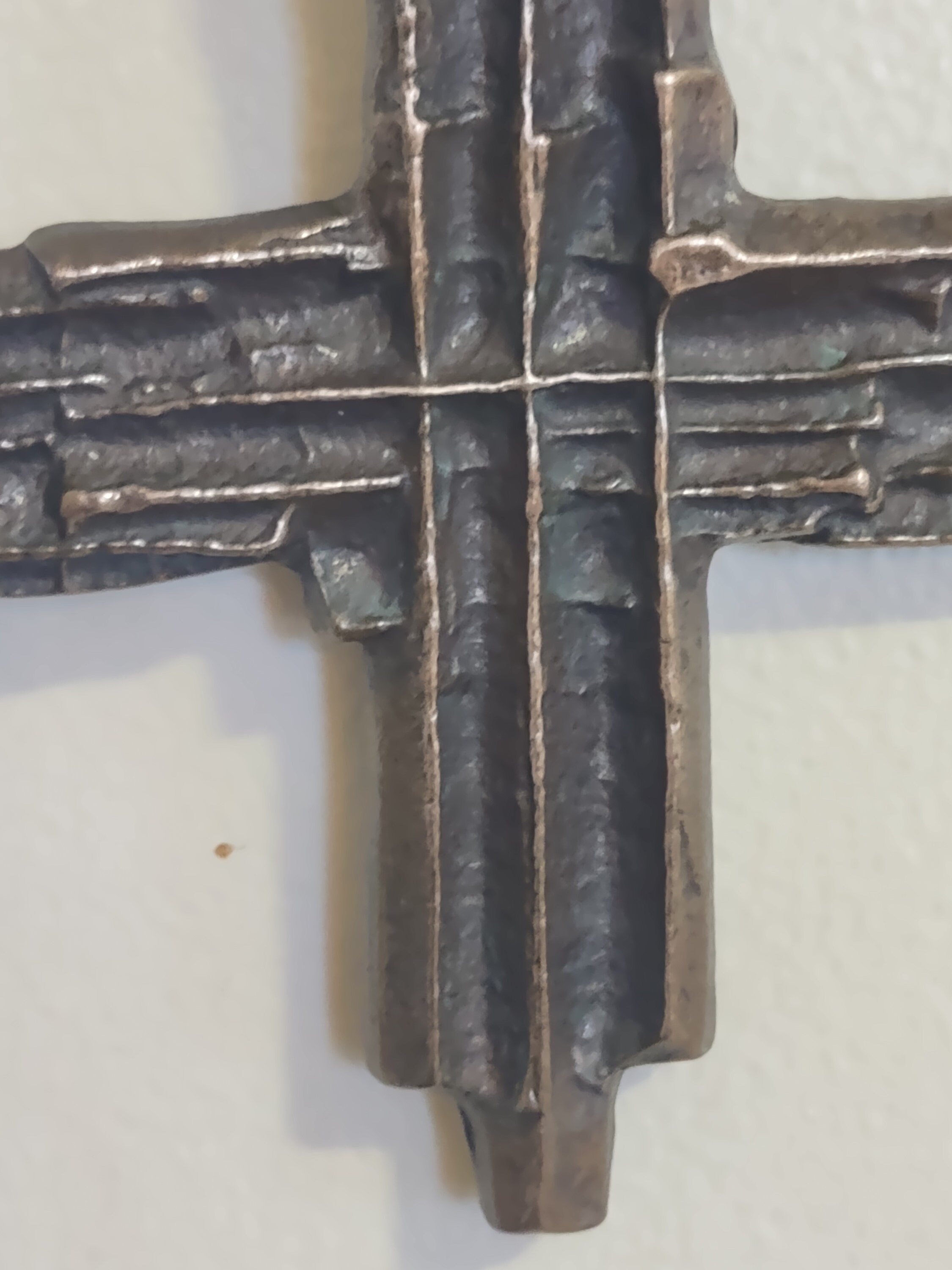 Vintage Brutalist Bronze Wall Crucifix Cross - Etsy