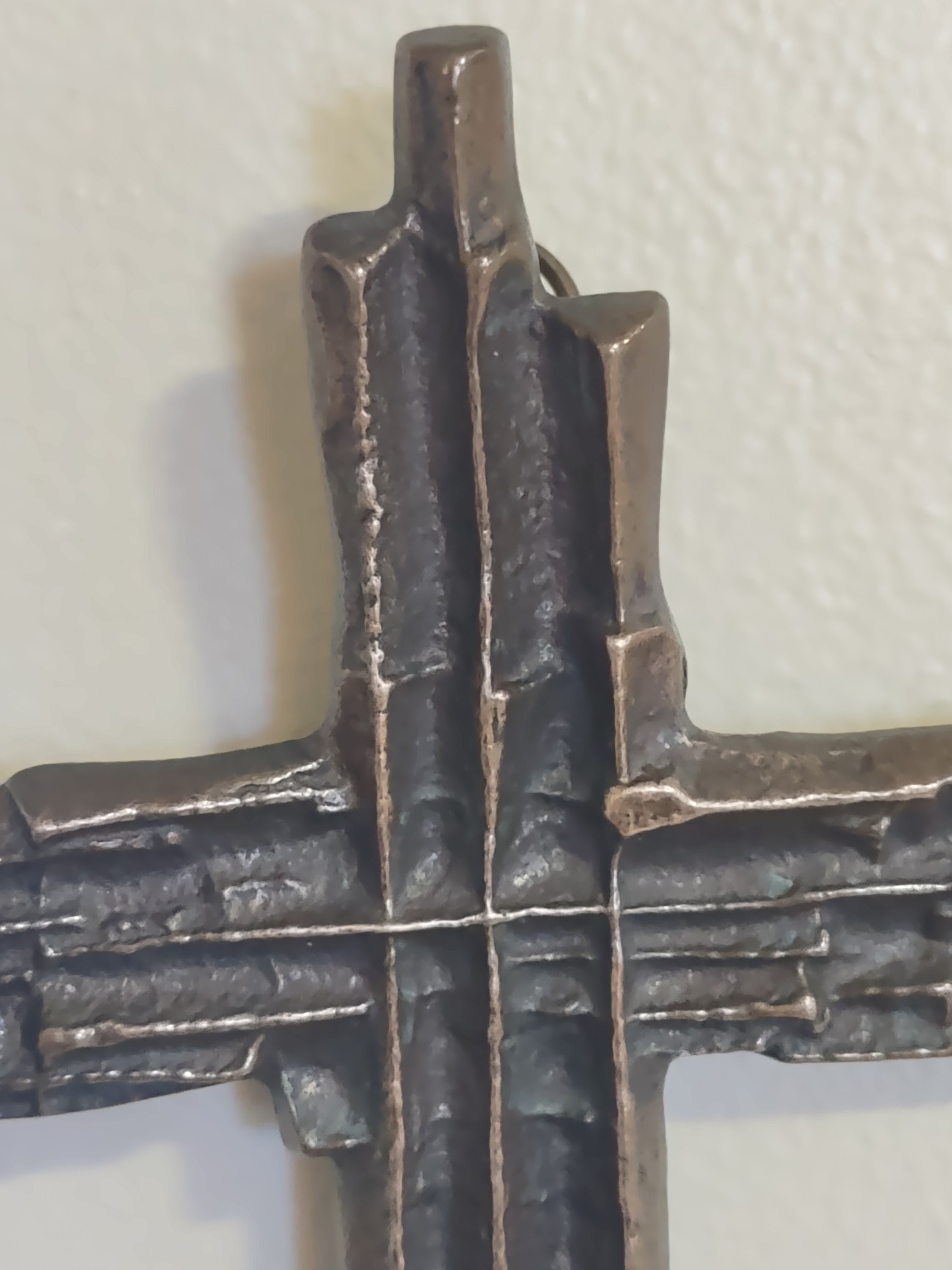Vintage Brutalist Bronze Wall Crucifix Cross - Etsy