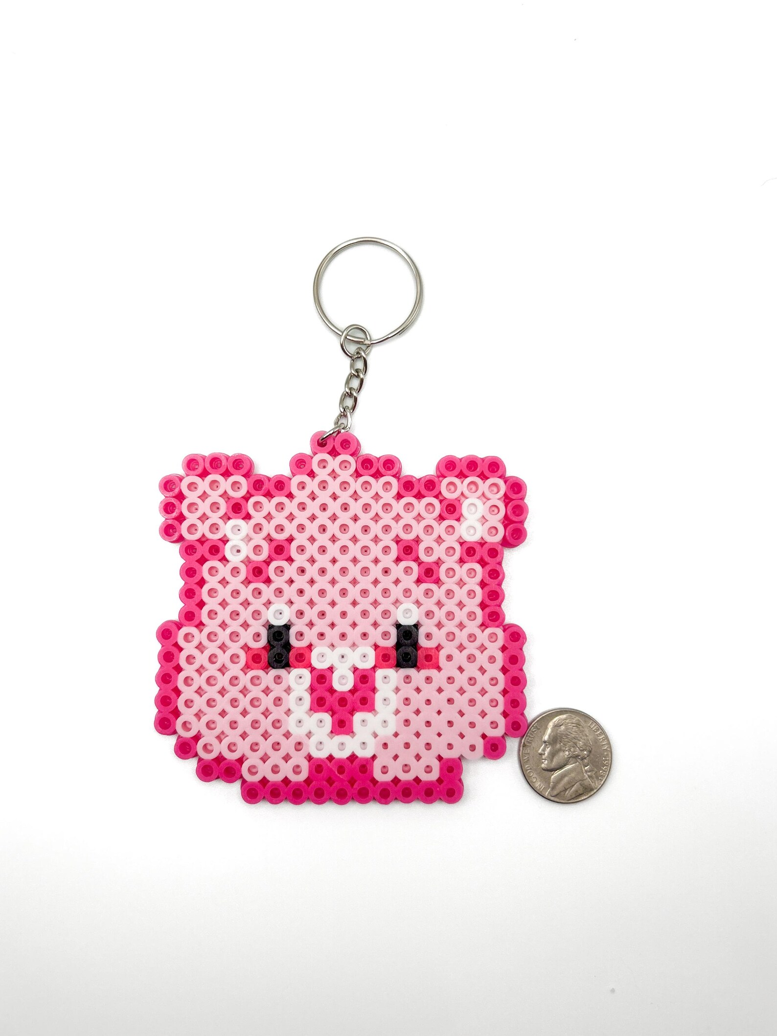 Cheer Bear Perler Bead Keychain – Pastel Kawaii Cartoon-inspired Gift ...
