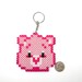 Cheer Bear Perler Bead Keychain – Pastel Kawaii Cartoon-inspired Gift ...