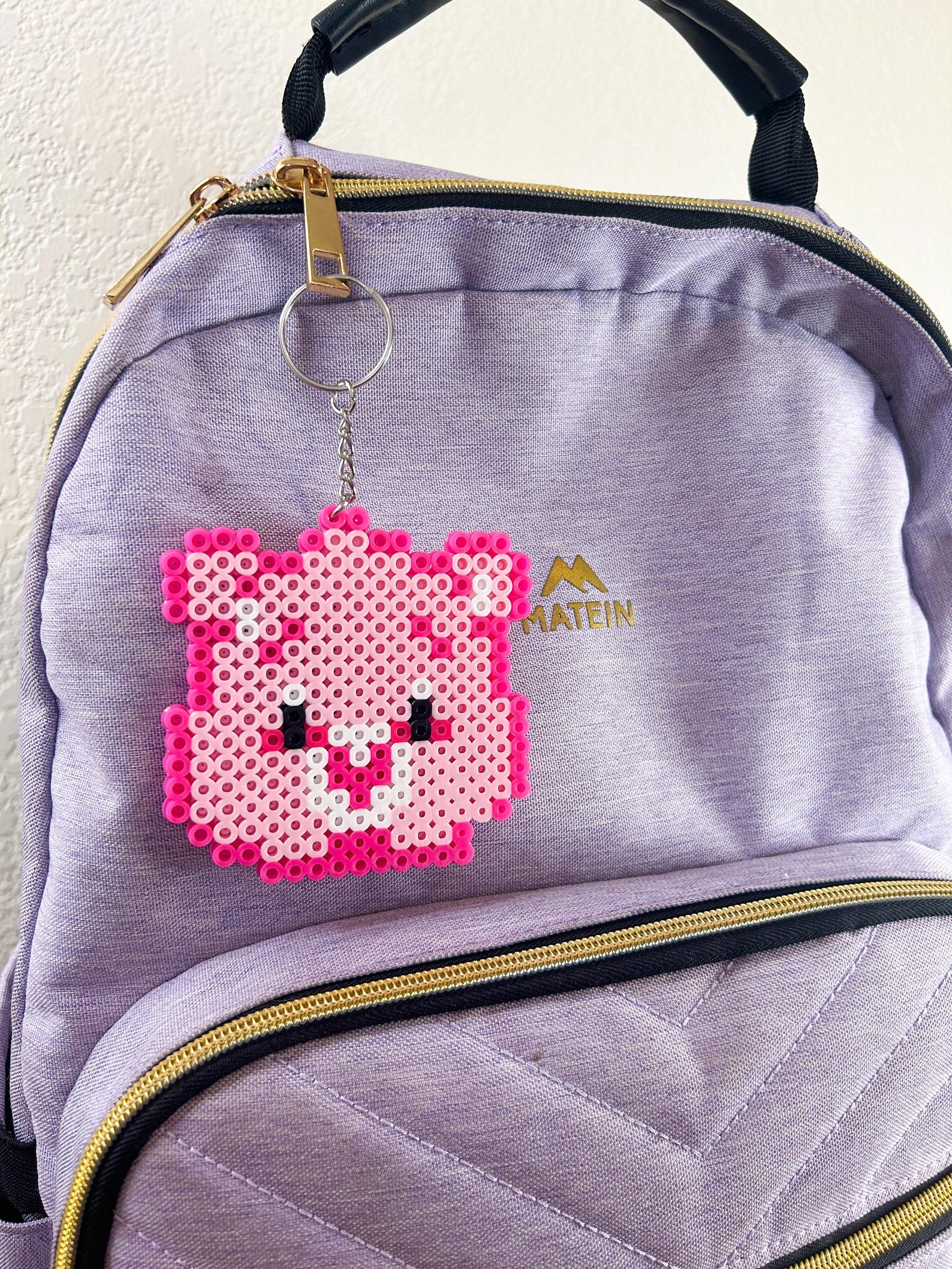 Cheer Bear Perler Bead Keychain – Pastel Kawaii Cartoon-inspired Gift ...