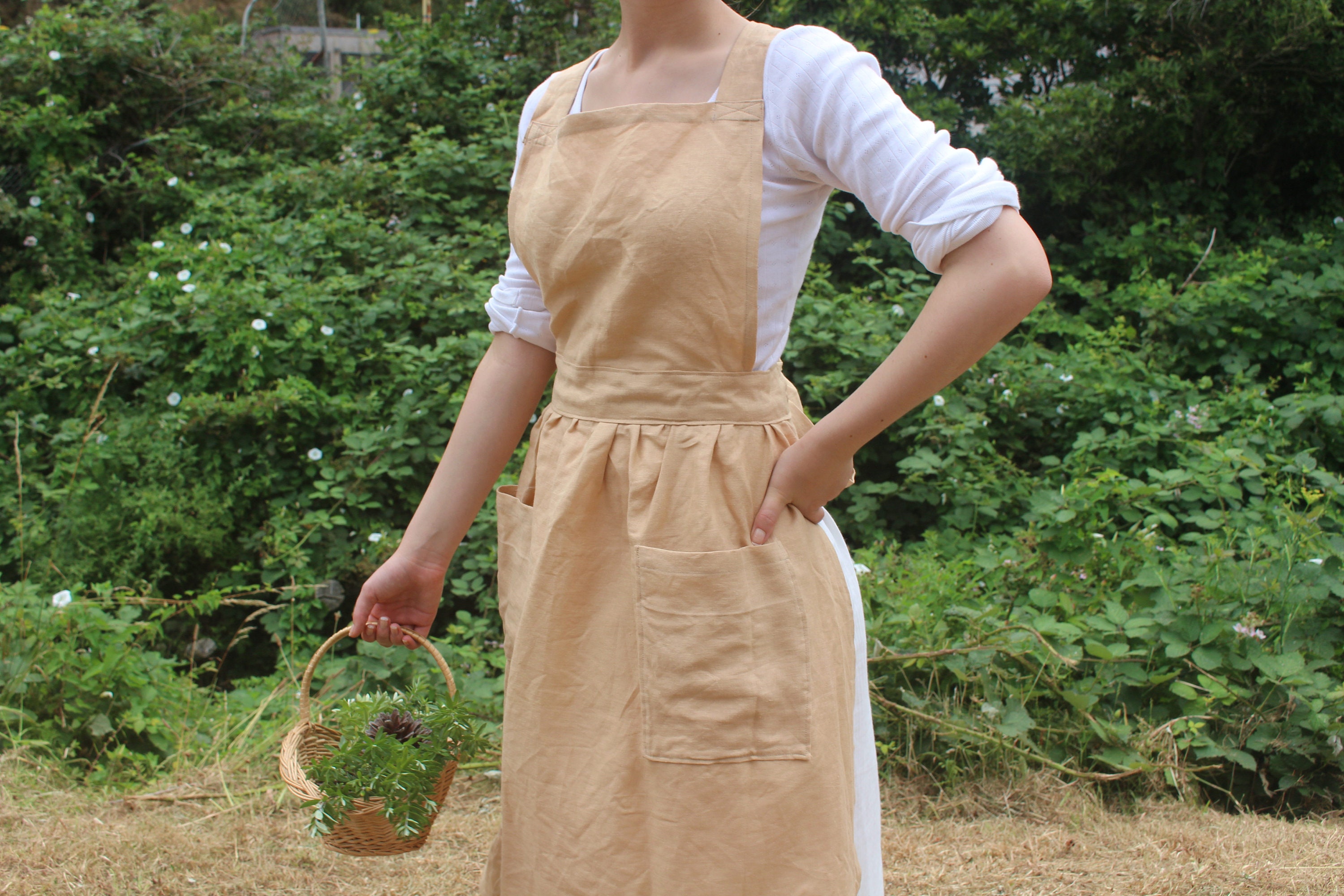 Linen Vintage Apron Handmade Farm Inspired Cottage Core Full Apron ...