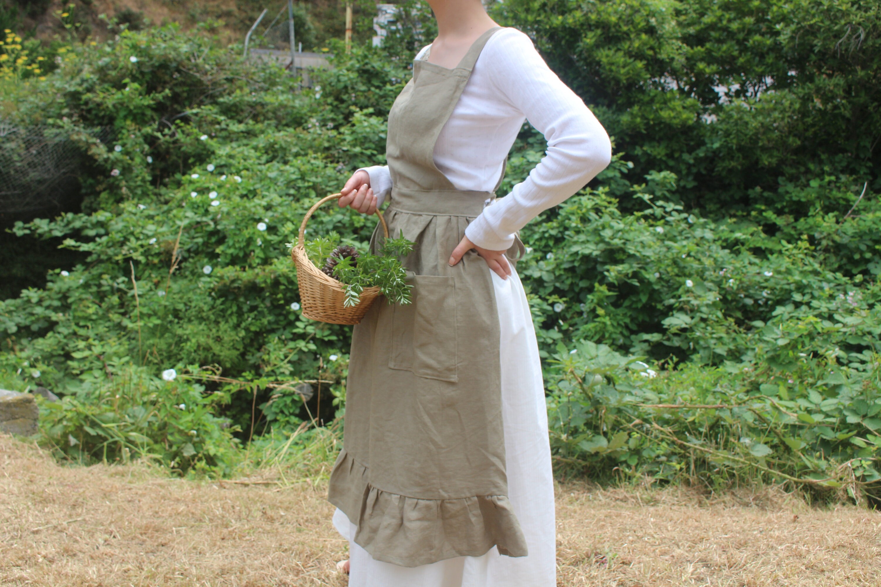 Linen Vintage Apron Handmade Farm Inspired Cottage Core Full Apron ...