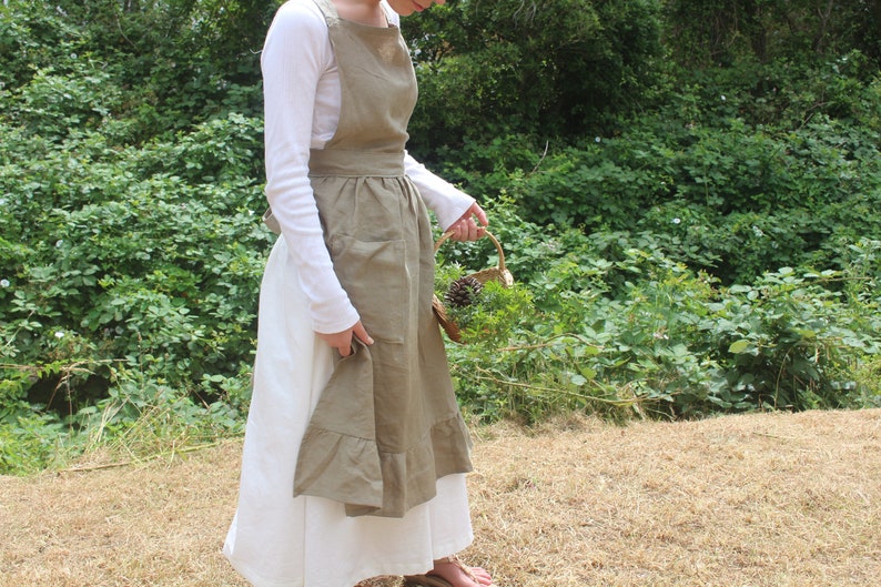 Linen Vintage Apron Handmade Farm Inspired Cottage Core Full Apron ...