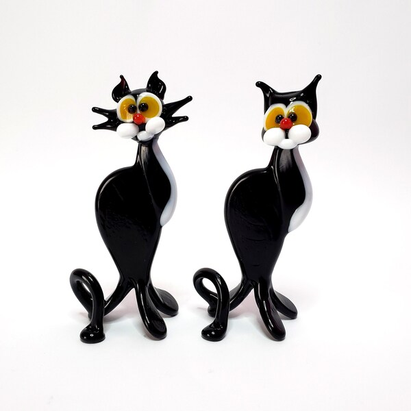Glass Cat Figurine - Etsy