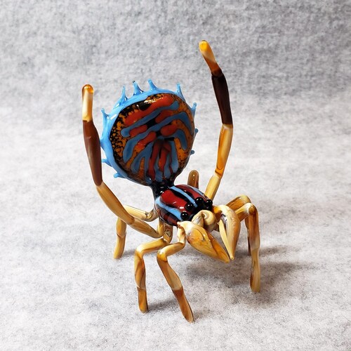 Glass Figurine Jumping Spider Glass Brown Spider Handblown - Etsy