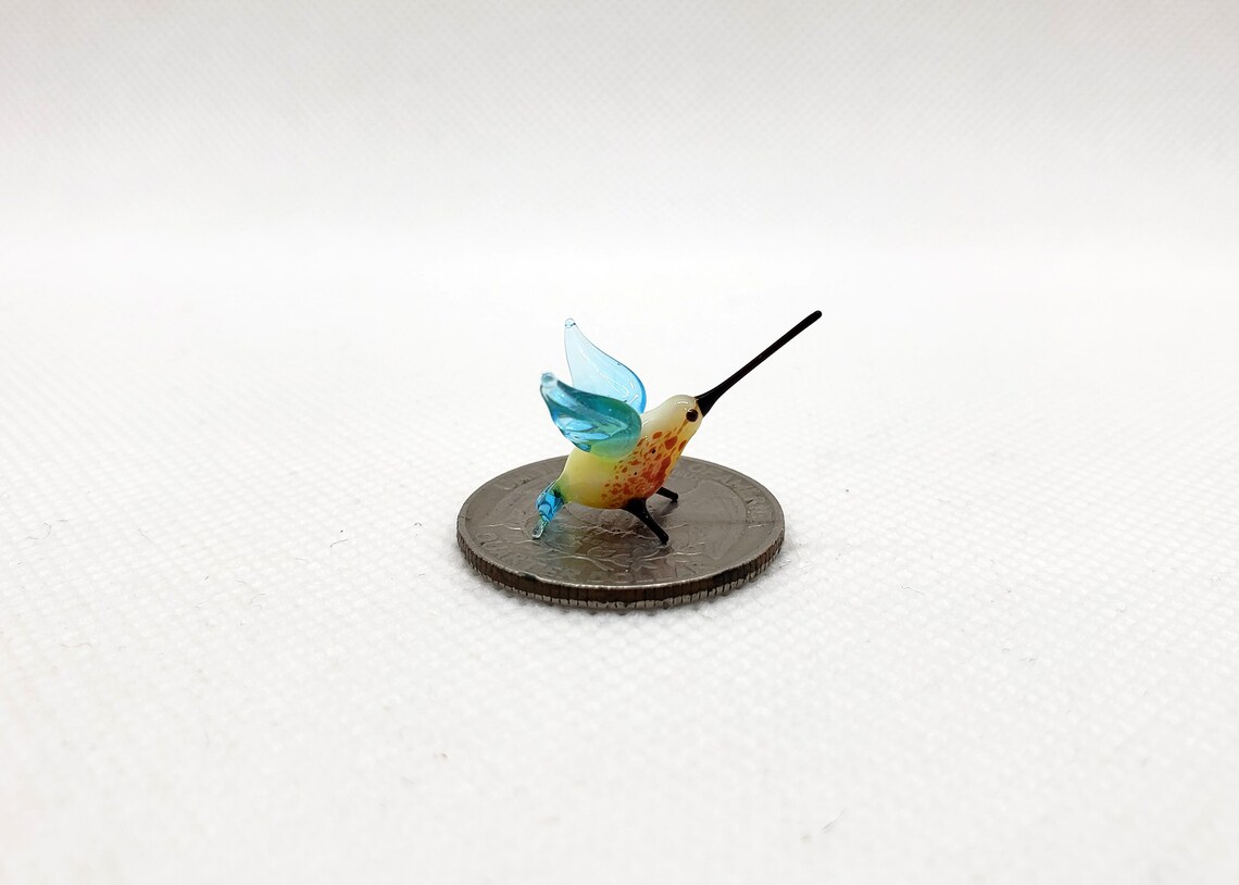 Super Mini Glass Hummingbird Glass Miniature Bird Sculpture - Etsy