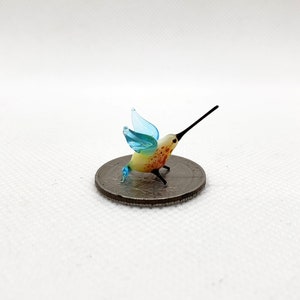 Super Mini Glass Hummingbird, Glass Miniature, Bird Sculpture, Small ...