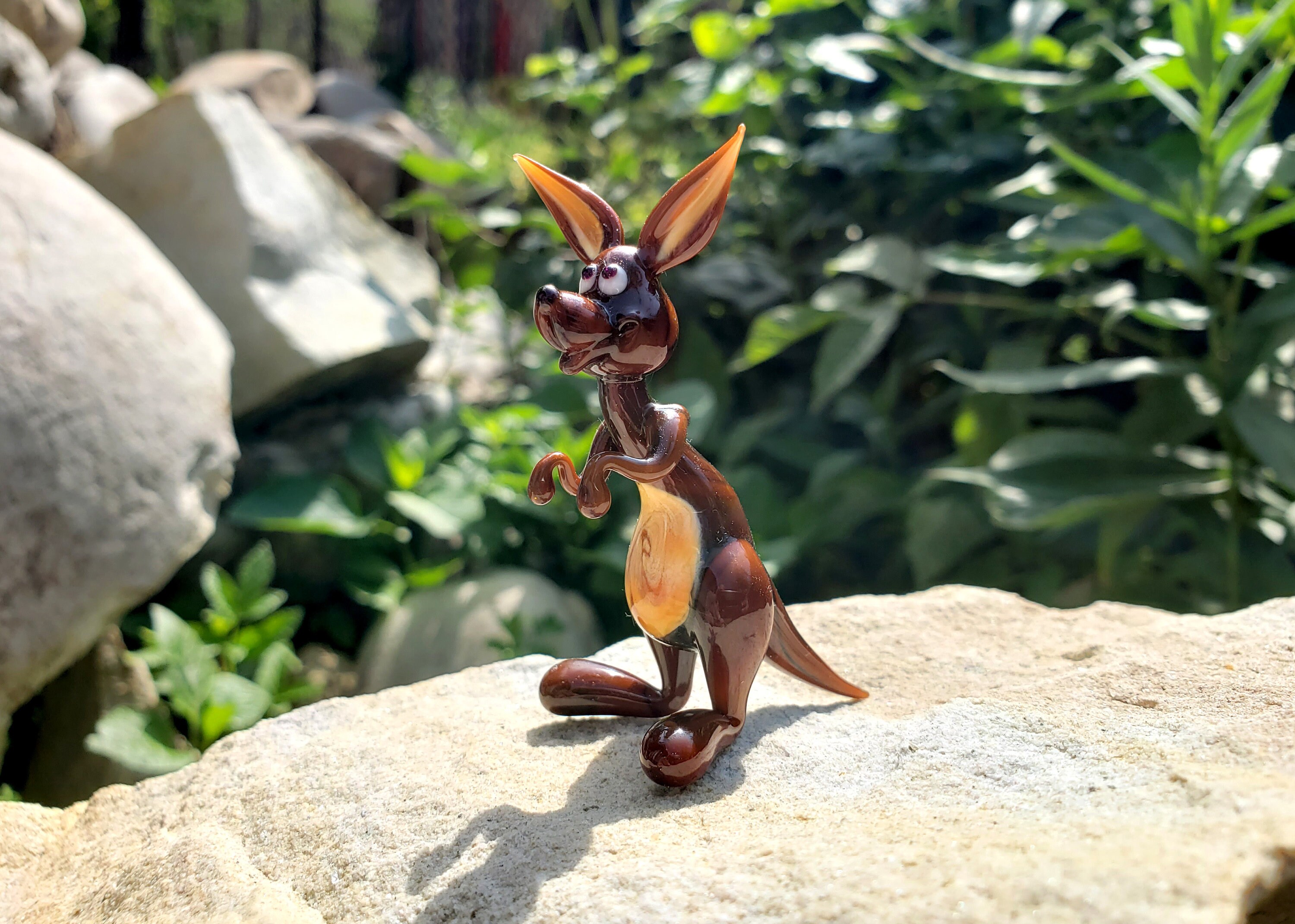Kangaroo Glass Figurine Handmade Blown Glass Art Figurine - Etsy