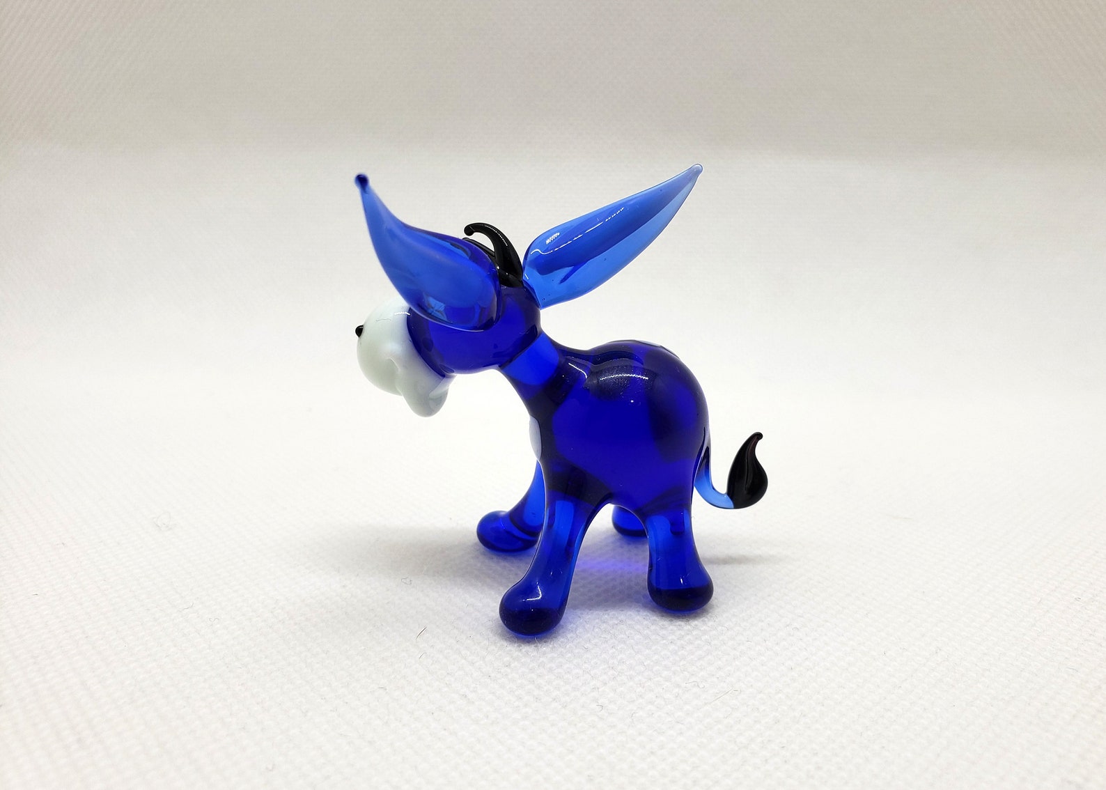 Blue Donkey Figurine, Blown Glass Donkey Figure, Donkey Figurine ...