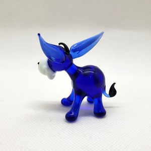 Blue Donkey Figurine, Blown Glass Donkey Figure, Donkey Figurine ...