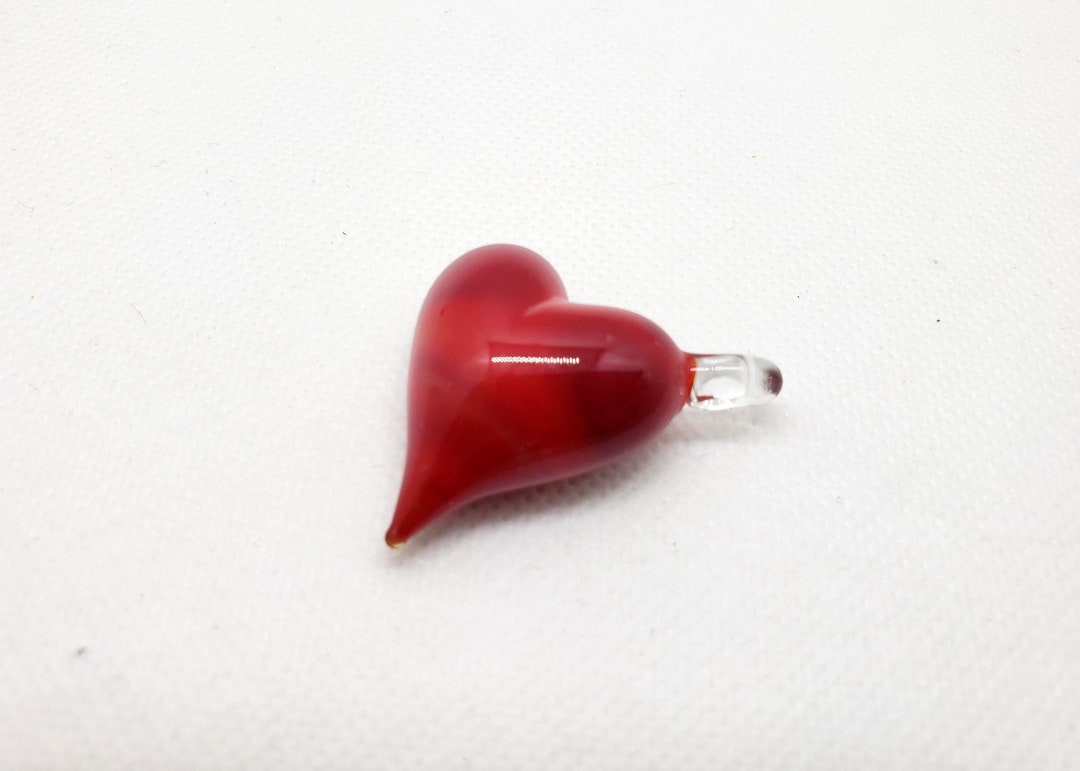 Heart-shaped Glass Pendant for Lovers, Glass Heart Lampwork, Love ...