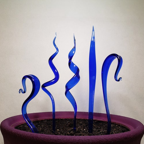 Large Glass Plant Glass Flower Glass Garden Art Blown - Etsy