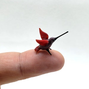 Super Mini Glass Hummingbird, Glass Miniature, Bird Sculpture, Small ...