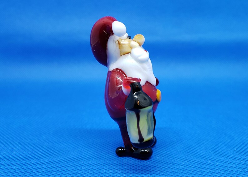 Santa Claus With a Lantern, Blown Glass, Art Glasst, Santa Claus ...