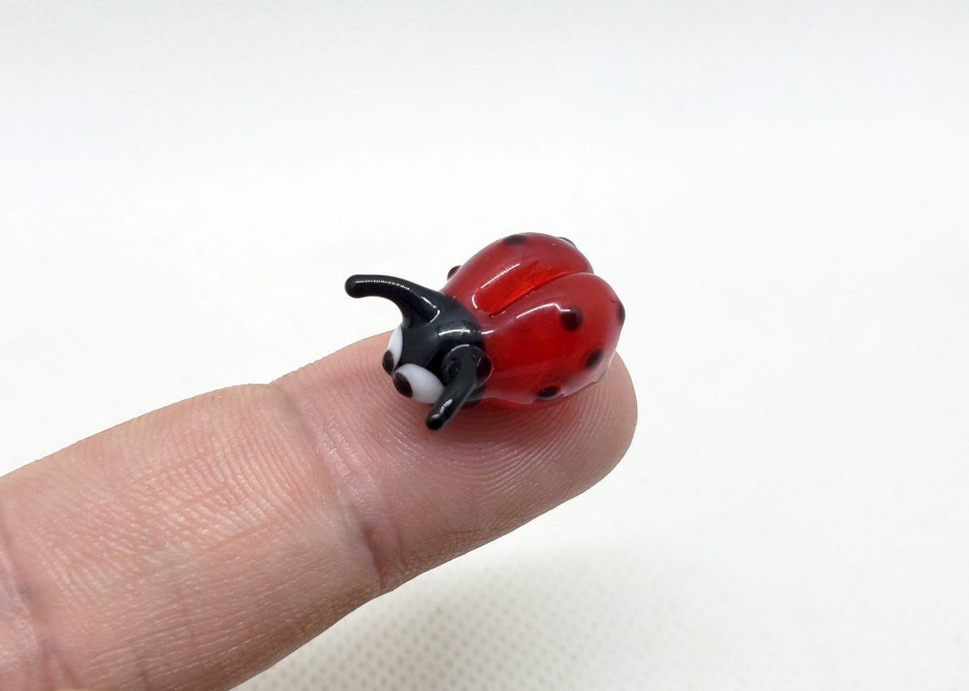 Glass Miniature Ladybug, Little Ladybug, Glass Miniature, Small Glass ...