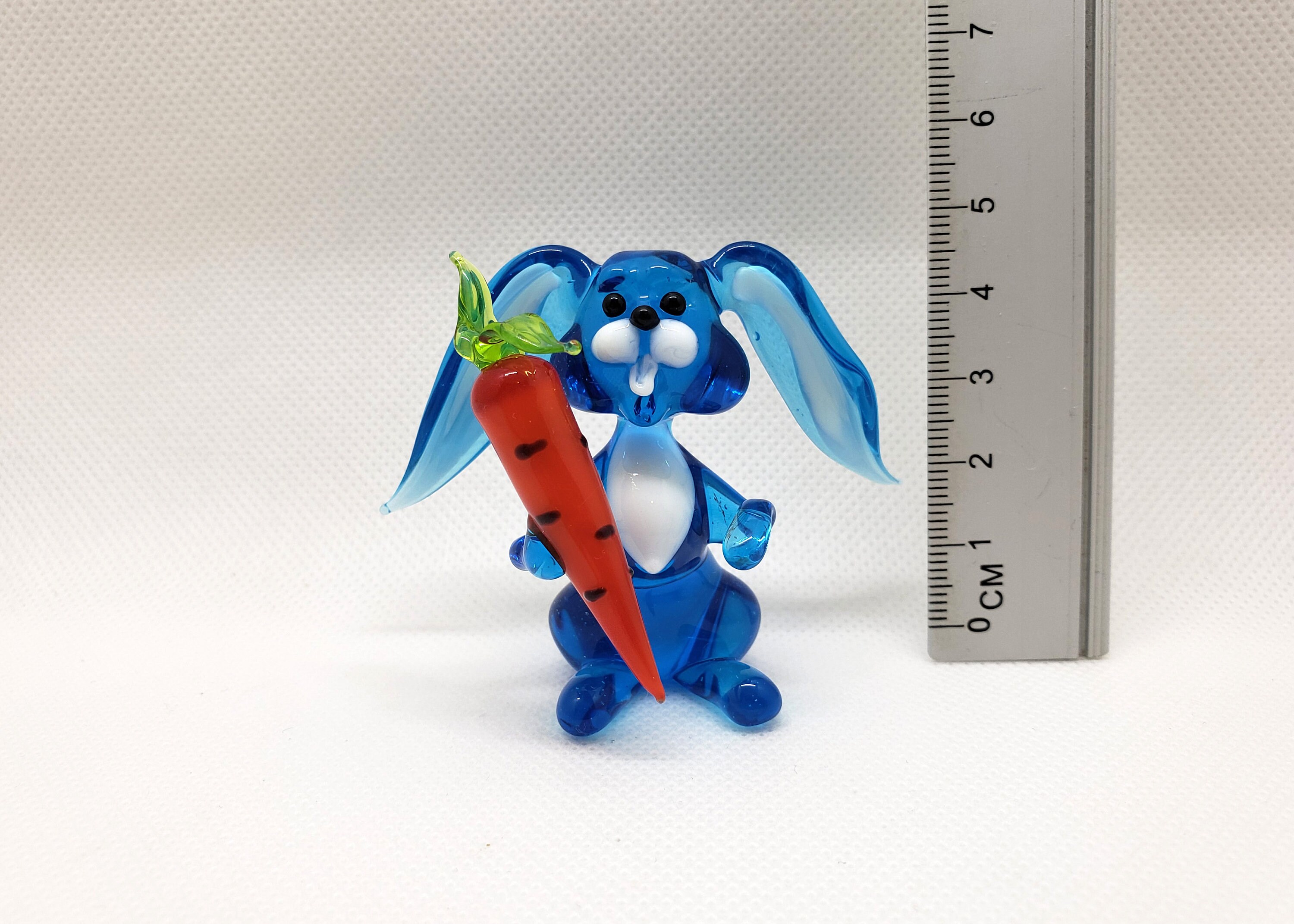 Glass Rabbit With Carrot Blown Glass Rabbit Glass Miniature - Etsy