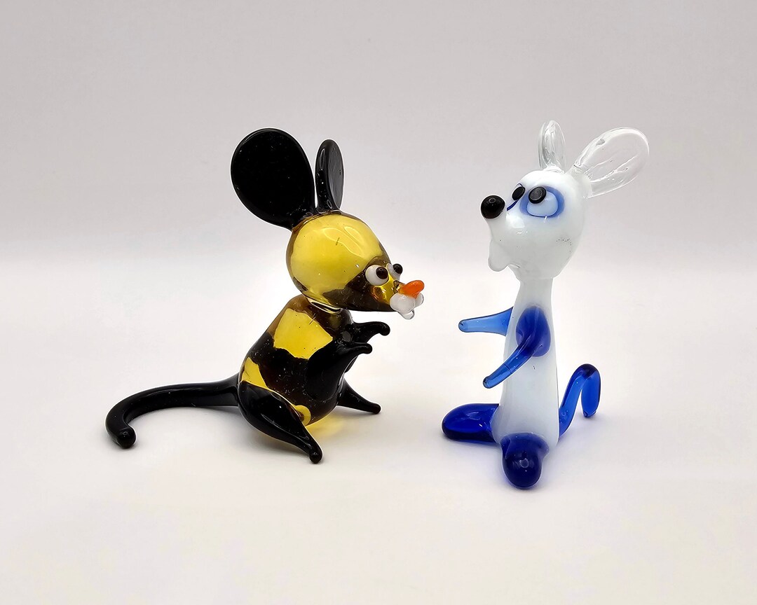 Glass Mouse Figurine, Figurine Blown Glass Mouse, Mouse Animals Glass ...