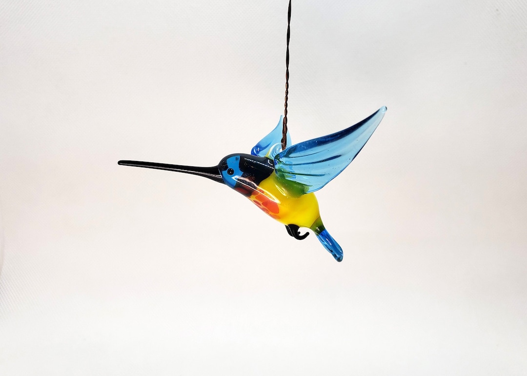 Hummingbird Figurine, Flying Birds Hummingbird, Glass Animals, Hand ...