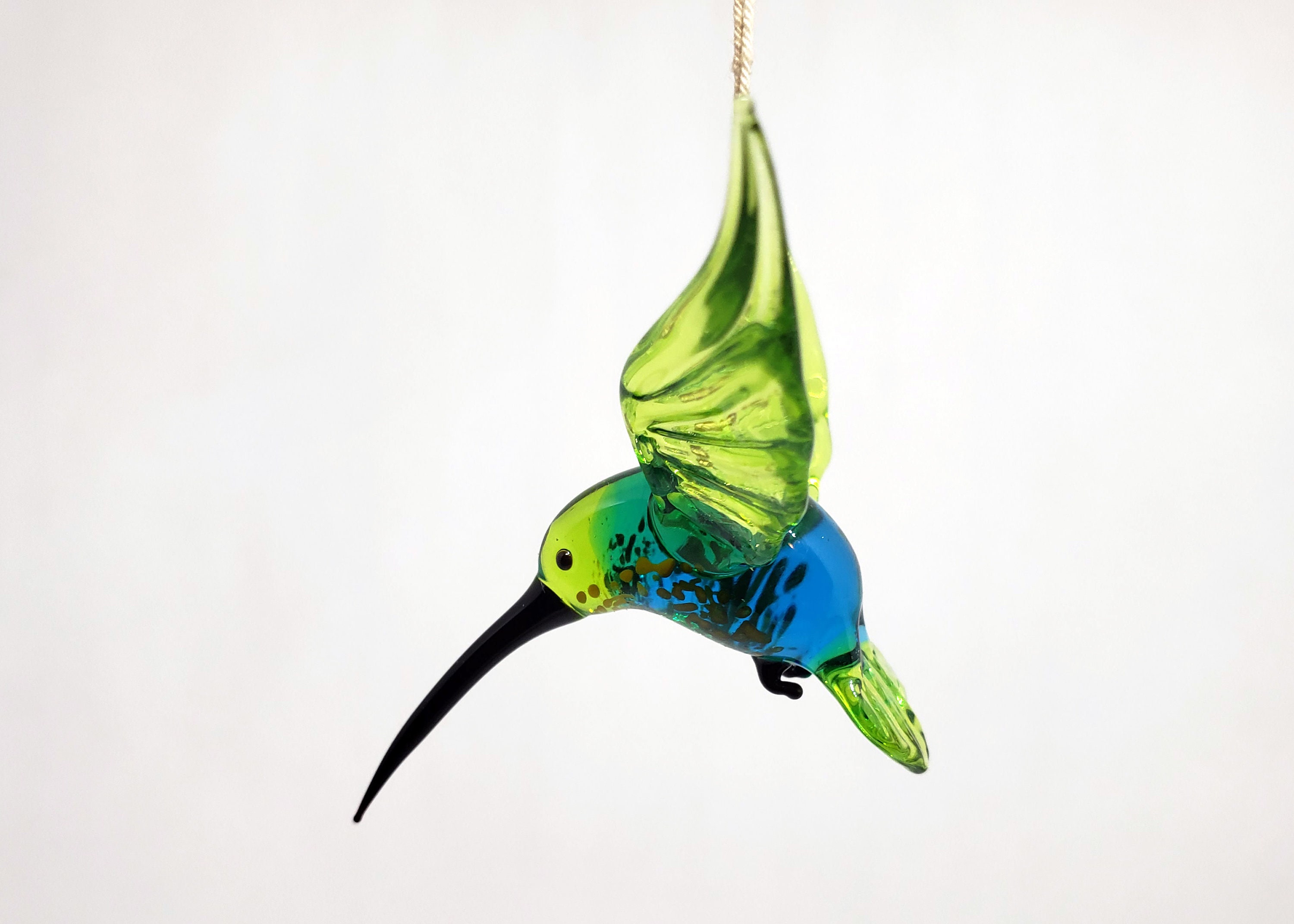 Glass Hummingbird Figurine Flying Birds Hummingbird Glass - Etsy