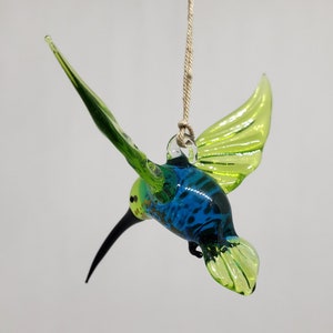 Glass Hummingbird Figurine, Flying Birds Hummingbird, Glass Animals ...