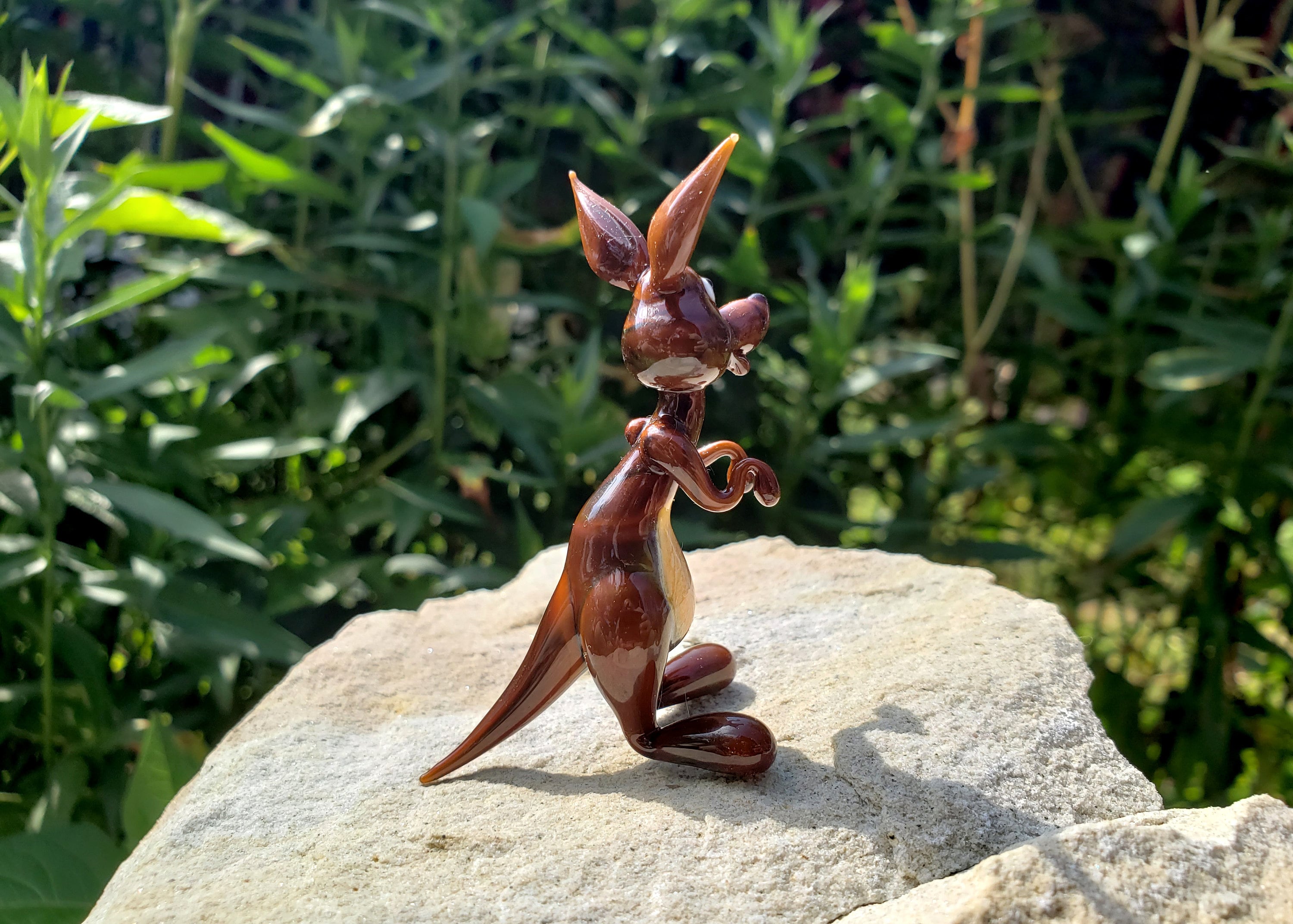 Kangaroo Glass Figurine Handmade Blown Glass Art Figurine - Etsy