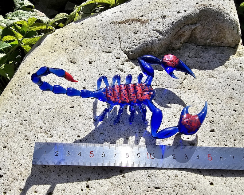 Big Blue Scorpion Figurine, Glass Scorpion Figurine, Murano Glass ...