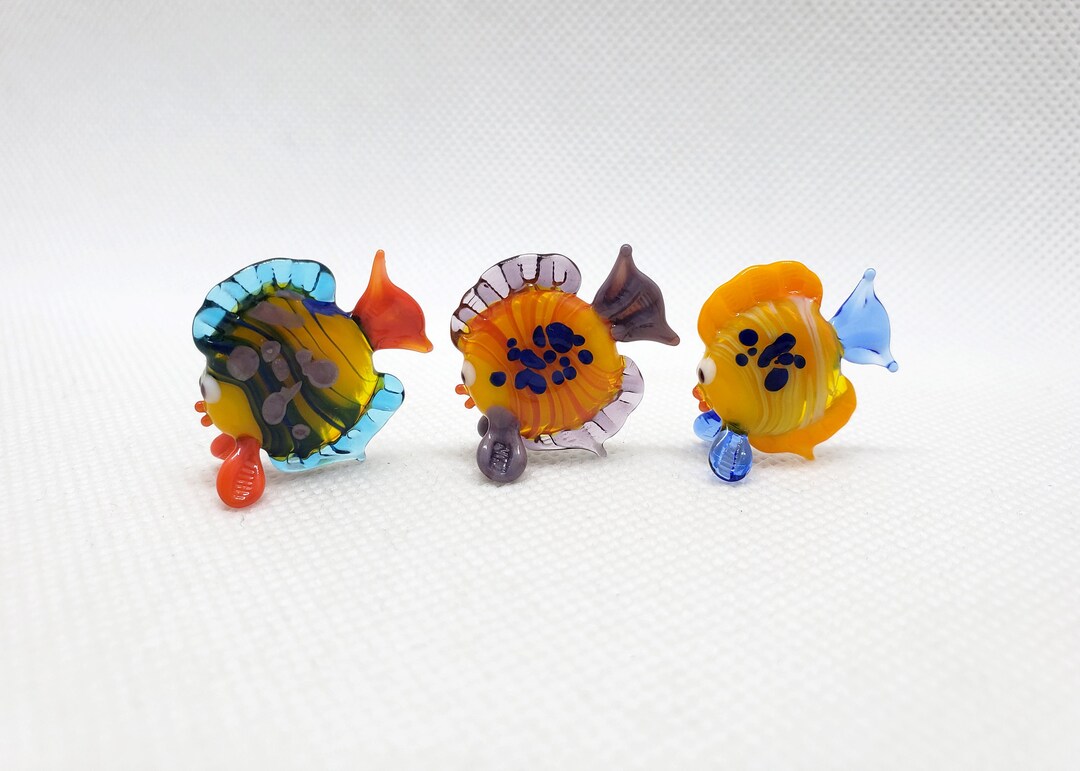 Miniature Fish, Glass Fish, Small Glass Figurine, Blown Glass ...